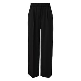comma, Damen Stoffhose, schwarz, Gr. 40, COMMA CASUAL IDENTITY, unifarben, Web, Obermaterial: 87% Polyester, 13% Elasthan, Hosen, mit Bügelfalte