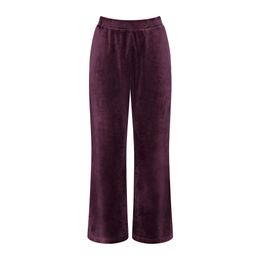 Triumph Damen Homewearhose "Sensual Velour Wide Leg Trousers", Gr. 38, lila, Samt, 95% Polyester, 5% Elasthan, unifarben, Hosen, elegante l&auml;ssige