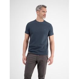Lerros Herren T-Shirt, blau, Gr. XXXL, unifarben, Piqu&eacute;, Obermaterial: 99% Baumwolle, 1% Elasthan, Shirts, in Waffel-Piqu&eacute; und mit Logo-Badge