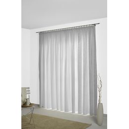 Vorhang WIRTH, B:135cm H:175cm, grau, Jacquard, Baumwolle, Wohnzimmer, Gardinen, "Neveres"