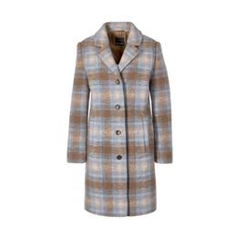 GOLDNER Damen Langmantel "Kurzgröße Kurzgröße - Karo-Wollmantel", braun, Gr. 23, Obermaterial: 58% Wolle WO. 33% Polyester PES. 9% Polyacryl PAN.,