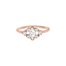 Elli Damen Verlobungsring "Verlobungsring Zirkonia Wei&szlig; 925 Sterling Silber", 54mm, Silber 925 (Sterlingsilber), 1,5mm, rosa, Silber 925