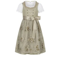 N&uuml;bler N&Uuml;BLER M&auml;dchen Dirndl "Kinderdirndl Gerhild", gr&uuml;n, Gr. 128, Obermaterial: 100% Polyester PES., Kleider
