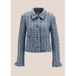 Madeleine Mode MADELEINE Damen Jerseyblazer "Blazer Kurzer Tweedblazer mit Fransen", gr&uuml;n, Gr. 44, Obermaterial: 100% Polyester PES., Blazer
