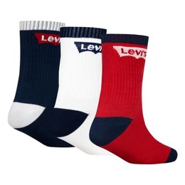 LEVI'S KIDS Damen Socken "BATWING REGULAR CUT 3PK", blau, Gr. 10, Polyester, Socken, for BOYS