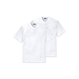 Schiesser Herren Unterhemd "T-Shirt American T-Shirt 2er Pack", Gr. XL, wei&szlig;, Obermaterial: 100% Baumwolle CO., Unterhemden