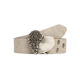Damen Koppelg&uuml;rtel, grau, Gr. 100, RETTUNGSRING G&Uuml;RTEL, unifarben, Leder, G&uuml;rtel