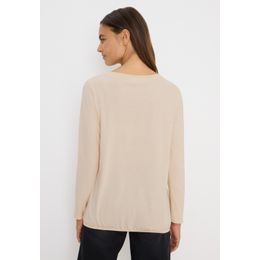 Cecil Damen Langarmshirtoat milk beige, Gr. XL, gestreift, Web, 80% Baumwolle, 20% Polyester, Shirts, im soften Baumwoll-Mix
