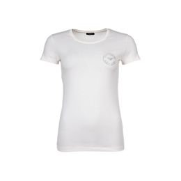 Emporio Armani Damen T-Shirt "T-Shirt ESSENTIAL STUDS LOGO 1er Pack", beige, Gr. L, Obermaterial: 95% Baumwolle CO. 5% Elasthan EL., Shirts