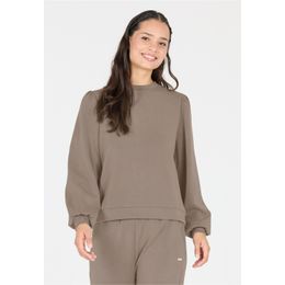 ENDURANCE ATHLECIA ATHLECIA Damen Sweatshirt "Jillnana", braun, Gr. 34, unifarben, 51% Polyester, 44% Modal, 5% Elasthan, Sweatshirts, aus weichem Stoff mit entspannter