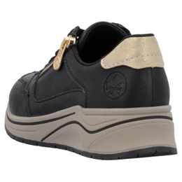 Rieker Damen Keilsneaker, Gr. 40, gold, Lederimitat, Schuhe, Halbschuh, Schn&uuml;rschuh, Freizeitschuh mit Soft-Einlage