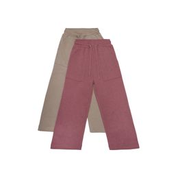 Minymo M&auml;dchen Sweatpants "Sweatpants MISweat pant (2-pack)", beige, Gr. 104, Obermaterial: 60% Baumwolle CO. 40% Polyester PES., Hosen