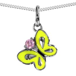 OSTSEE-SCHMUCK Damen Kette mit Anh&auml;nger "OSTSEE-SCHMUCK Kette mit Anh&auml;nger Schmetterling", 42cm, Silber 925 (Sterlingsilber), L: 40, gelb, Silber 925