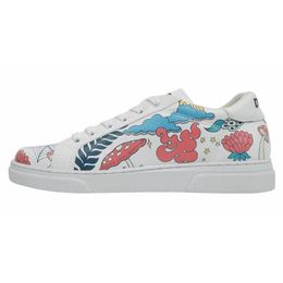 DOGO Damen Sneaker "Ace Low-Top Sneaker Open Your Mind Damen Sneaker", Gr. 36, wei&szlig;, Lederimitat, Schuhe, Handgefertigt