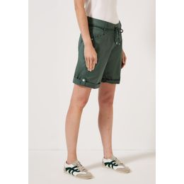 Cecil Damen Shorts, gr&uuml;n, Gr. 34, unifarben, Web, Obermaterial: 98% Baumwolle, 2% Elasthan; Band: 100% Polyester, Hosen, Middle Waist