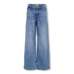 KIDS Only M&auml;dchen Weite Jeans "KOGCOMET WIDE LEG DNM MAT085 NOOS", blau, Gr. 164, unifarben, Denim/Jeans, Obermaterial: 100% Baumwolle, Jeans