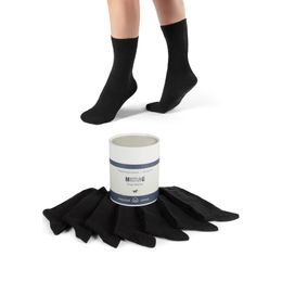 Mustang Herren Socken "casual", Gr. 39, schwarz, Baumwollmischung, unifarben, Socken, mit weichen Zehenn&auml;hten