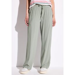 Street One Damen Stoffhose, gr&uuml;n, Gr. 38, unifarben, Stoff, 100% Viskose, Hosen, Elastikbund mit Tunnelzug