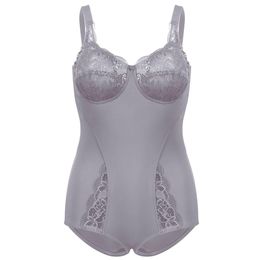 SuSa Damen Body "Body ohne Bügel Latina", Gr. 100, lila, Spitze, Obermaterial: 78% Polyamid PA. 15% Elasthan EL. 7% Baumwolle CO., Bodys