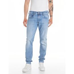 Replay Herren Slim-fit-Jeans "Anbass", blau, Gr. 36, Denim/Jeans, Obermaterial: 99% Baumwolle, 1% Elasthan, Jeans