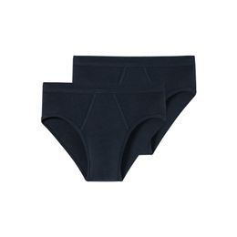 Schiesser Herren Slip "Slip ESSENTIALS 2er Pack", Gr. L, blau, Obermaterial: 100% Baumwolle CO., Unterhosen