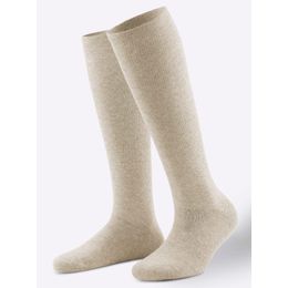 w&auml;schepur W&Auml;SCHEPUR Damen Kompressionsstr&uuml;mpfe, Gr. 3, beige, 60% Baumwolle, 28% Polyamid, 12% Elasthan, Socken