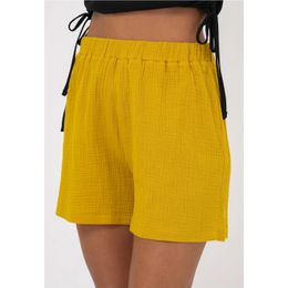 FRESHLIONS Damen Shorts "Zara", gelb, Gr. M, unifarben, 100% Baumwolle, Hosen, im einfarbigen Design