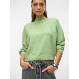 V&eacute;ro Moda VERO MODA Damen Strickpullover "VMLEAF LS HIGH NECK PULLOVER ENT"forest shade detail:with melange, Gr. M, meliert, Strick, Obermaterial: 90%