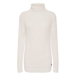 oxmo Damen Strickfleece-Pullover "Strickpullover OXNanna", wei&szlig;, Gr. L, Obermaterial: 85% Polyacryl PAN. 15% Wolle WO., Pullover