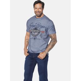 Jan Vanderstorm Herren T-Shirt "T-Shirt HELGO", blau, Gr. L, Obermaterial: 100% Baumwolle CO., Shirts