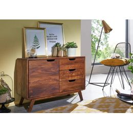 Kommode Sheesham 90x40x65 walnuss lackiert MALM&Ouml; 2 #104