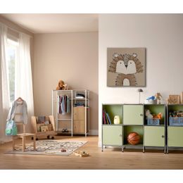 Tchibo - Kindergarderobe &raquo;Grade&laquo; mit T&uuml;ren und Kleiderstange - 90,3x40x120cm - silber -