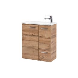 Tchibo - Waschtisch &raquo;Matteo&laquo; inkl. Becken - 50x25x60cm - braun - Holz / Keramik / Metall