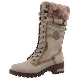 Mustang Shoes Damen Winterstiefel "Haukea", Gr. 36beige, Lederimitat, Textil, used, Schuhe, Snowboots, Winterstiefel mit TEX-Membrane