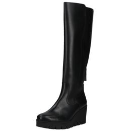 Keilstiefel Gabor "Gabor Stiefel Glattleder", Damen, Gr. 39, schwarz, Glattleder, Schuhe