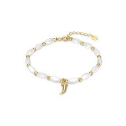 Luxenter Armband 'Syme' Damen Gr&ouml;&szlig;e 16 cm gold / perlwei&szlig;