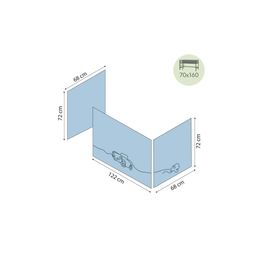 Hoppekids Vorhang f&uuml;r Spielbett 70x160 blau Ma&szlig;e (cm): B: 300 H: 72 &raquo; M&ouml;bel Kraft