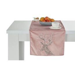 Möbel Kraft Tischläufer Hirsch rosa/pink Synthetik Maße (cm): B: 40 » Möbel Kraft