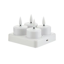 M&ouml;bel Kraft LED Teelichter inkl. Ladestation 4er Set Kunststoff Ma&szlig;e (cm): B: 10,4 H: 7,4 T: 10.2 &raquo; M&ouml;bel Kraft