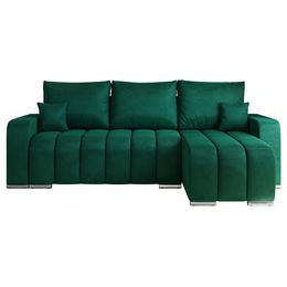Möbel Kraft Ecksofa mit Schlaffunktion Kirasso grün Maße (cm): B: 245 H: 86 » Möbel Kraft