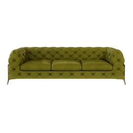 Möbel Kraft Chesterfield Einzelsofa Natalie grün Maße (cm): B: 243 H: 75 » Möbel Kraft