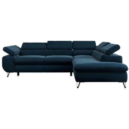 M&ouml;bel Kraft Ecksofa mit Schlaffunktion Peter blau Ma&szlig;e (cm): B: 273 H: 76 &raquo; M&ouml;bel Kraft