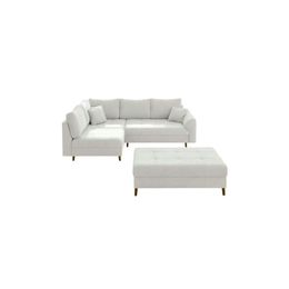 S-STYLE Ecksofa mit Hocker Lars wei&szlig; Ma&szlig;e (cm): B: 231 H: 81 &raquo; M&ouml;bel Kraft