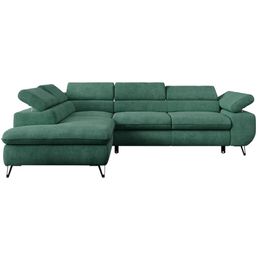 M&ouml;bel Kraft Ecksofa mit Schlaffunktion Peter gr&uuml;n Ma&szlig;e (cm): B: 273 H: 76 &raquo; M&ouml;bel Kraft
