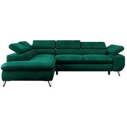 M&ouml;bel Kraft Ecksofa mit Schlaffunktion Peter gr&uuml;n Ma&szlig;e (cm): B: 273 H: 76 &raquo; M&ouml;bel Kraft