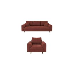 S-STYLE Polstergarnitur 3+1 Maya rot Ma&szlig;e (cm): B: 210 H: 81 Sofas > Sofas nach Material > Stoffsofas &raquo; Sofa DE