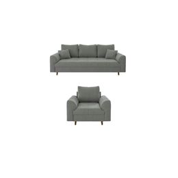 S-STYLE Polstergarnitur 3+1 Lars grau Ma&szlig;e (cm): B: 210 H: 81 Sofas > Sofas nach Material > Stoffsofas &raquo; Sofa DE