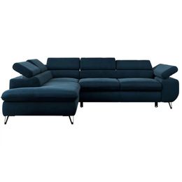 Ecksofa mit Schlaffunktion Peter blau Ma&szlig;e (cm): B: 273 H: 76 Sofas > Sofas nach Material > Stoffsofas &raquo; Sofa DE