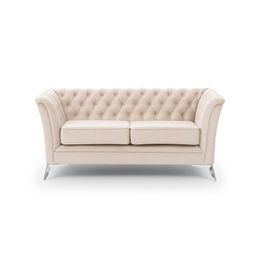 S-STYLE Chesterfield Einzelsofa Wilhelm beige Ma&szlig;e (cm): B: 175 H: 78 Sofas > Sofas nach Material > Stoffsofas &raquo; Sofa DE