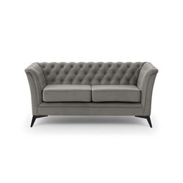 S-STYLE Chesterfield Einzelsofa Wilhelm grau Ma&szlig;e (cm): B: 175 H: 78 Sofas > Sofas nach Material > Stoffsofas &raquo; Sofa DE